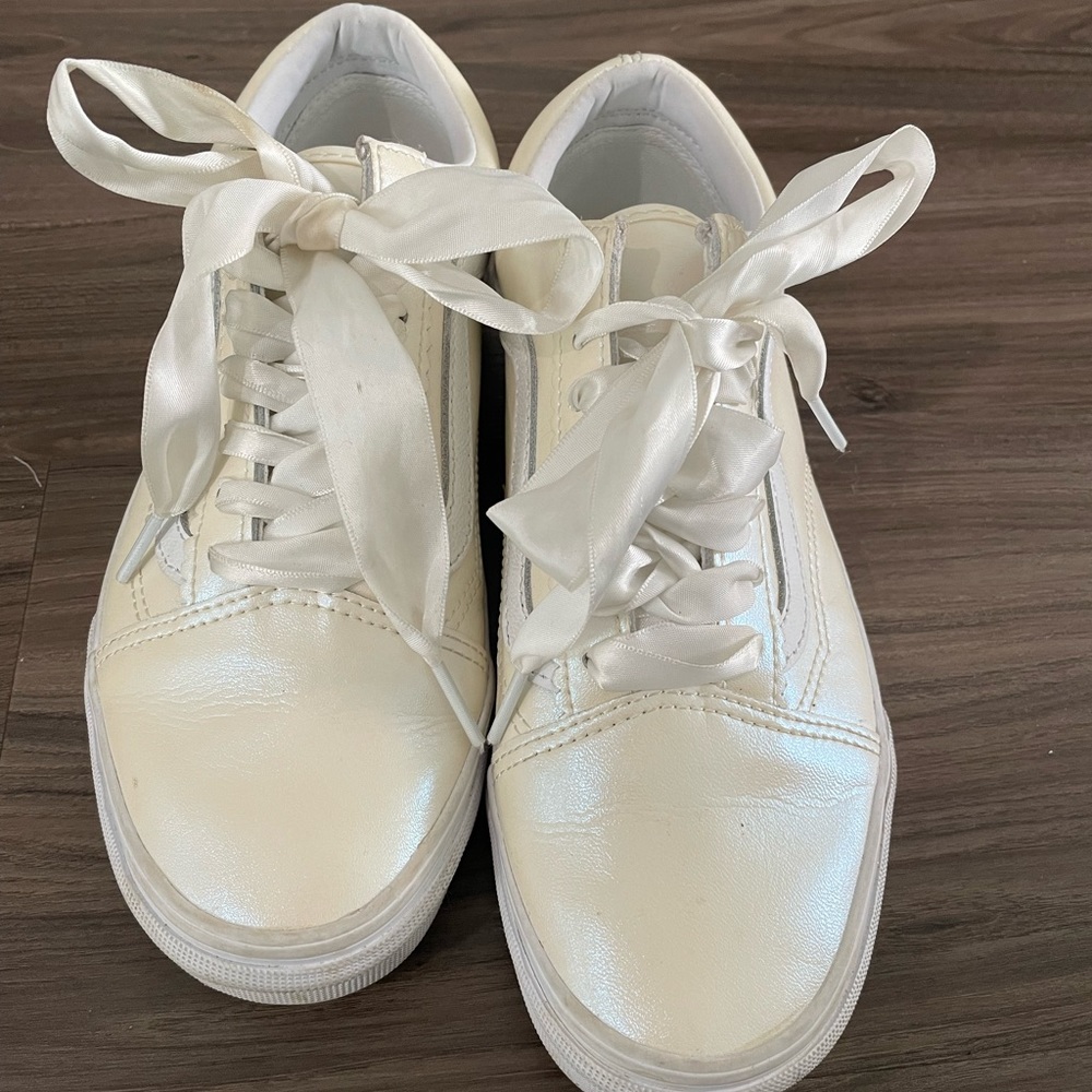 Vans Ivory Pearl Low Top Skateboard Sneakers Shoes - Gem